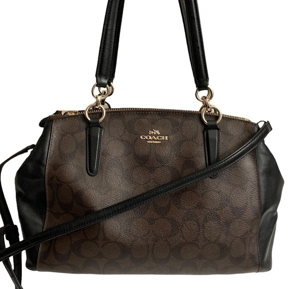 Coach | Bags | Coach Black Brown Signature C Two Way Bag | Poshmark